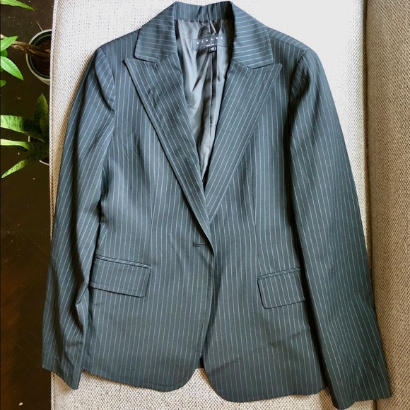 Sisley | Jackets & Coats | Sisley Black Suit Blazer With Blue ...